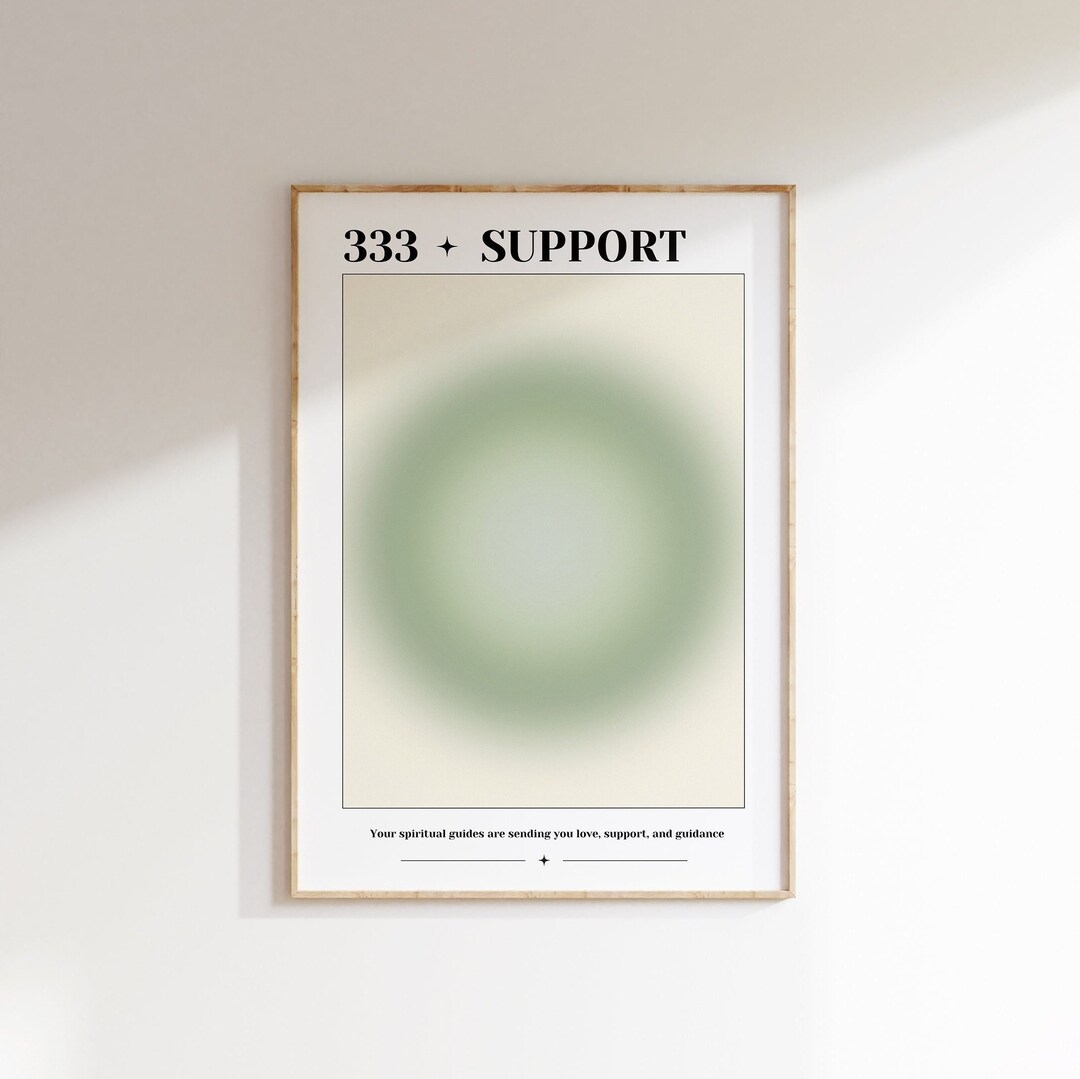 Angel Number Print, 333, SUPPORT, Sage Green Wall Decor, Trendy Wall ...