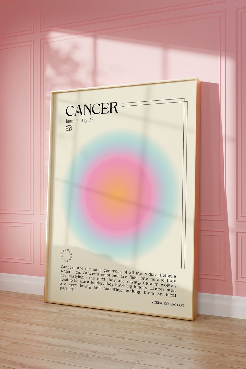 CANCER Star Sign Poster, Cancer Zodiac Gift, Astrology Print Poster ...
