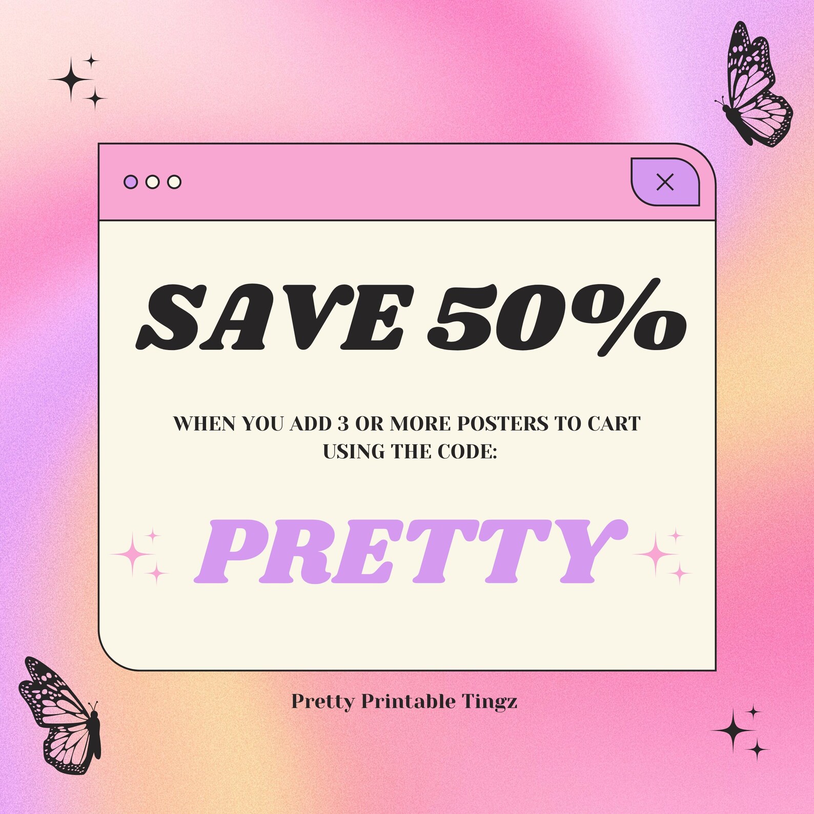 Butterfly Aura Poster Set of 3, Angel Number 222, Gradient Aura Poster ...