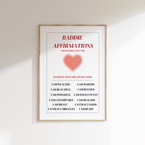 Pink Aura Poster Set, Set of 3 Affirmation Poster, Trust Gradient ...