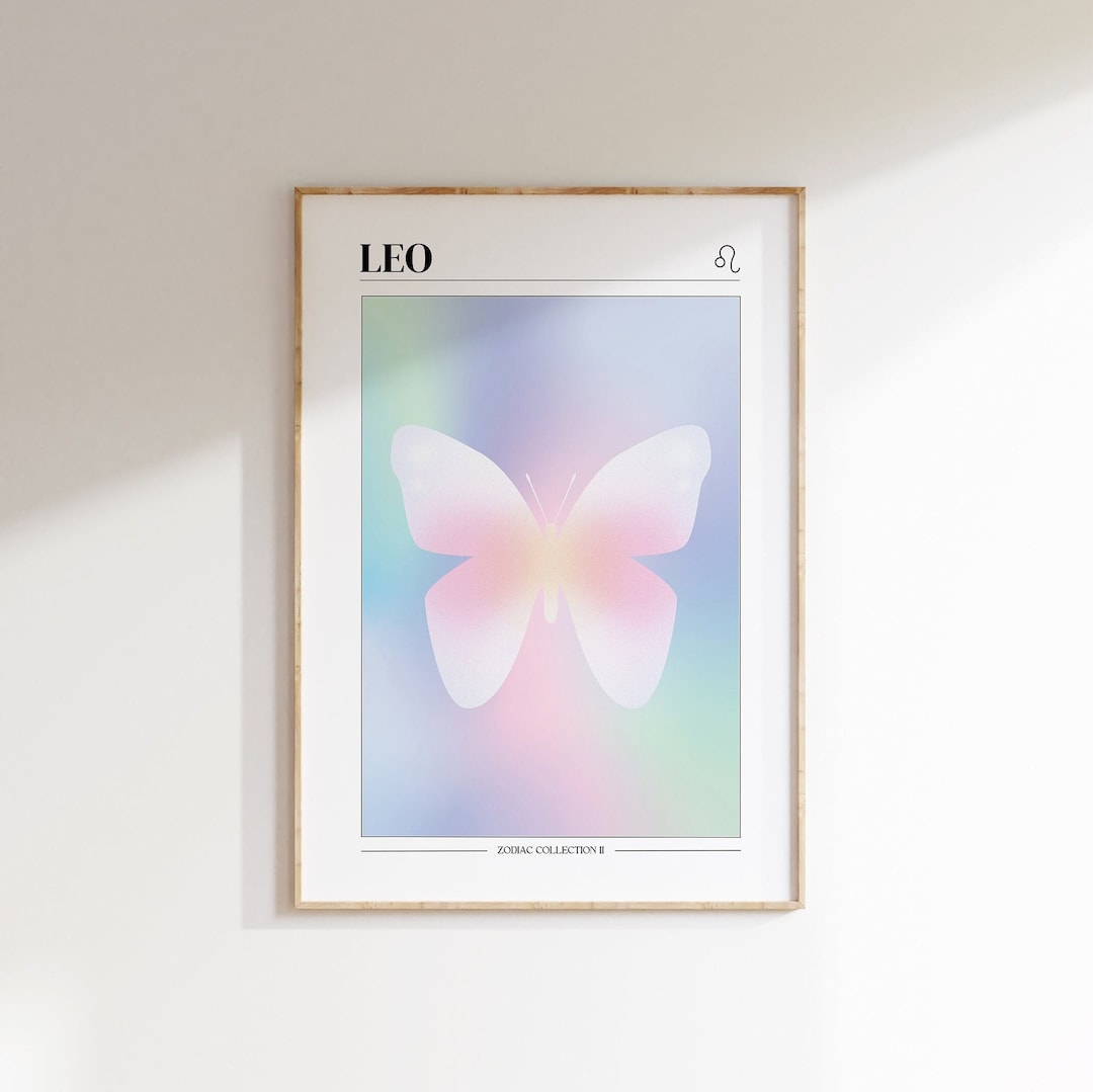 LEO Butterfly Poster Leo Star Sign Print Gift for Leo - Etsy