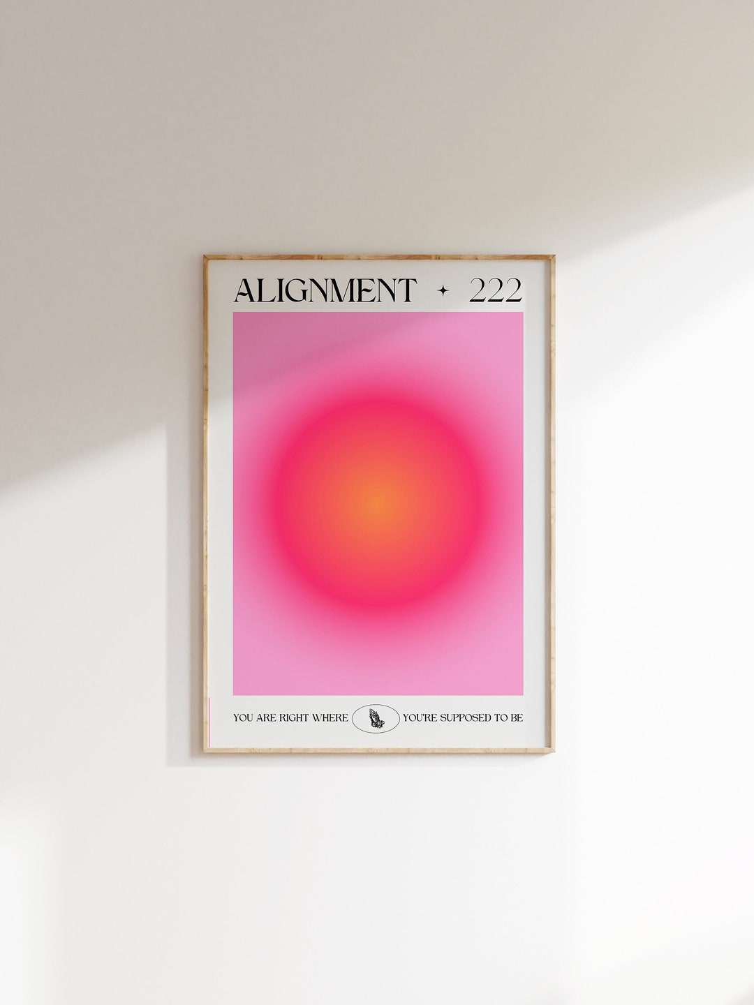 Angel Number Poster 222, ALIGNMENT, Poster Wall Art Print, Gradient ...