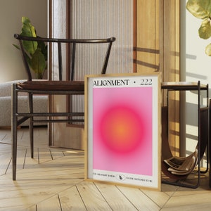Angel Number Poster 222, ALIGNMENT, Poster Wall Art Print, Gradient ...