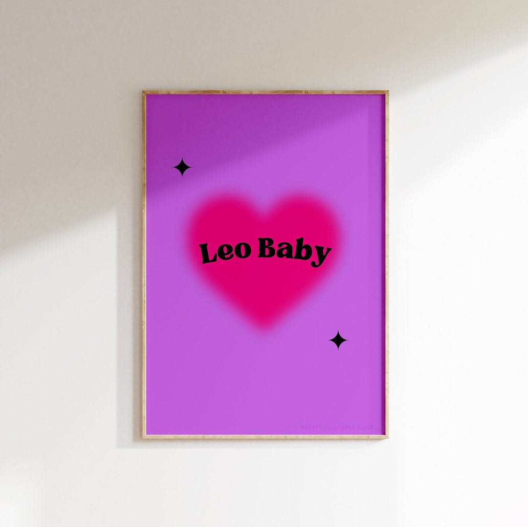 LEO Star Sign Poster, Leo Baby, Trendy Y2k Wall Art, Teen Bedroom Decor ...