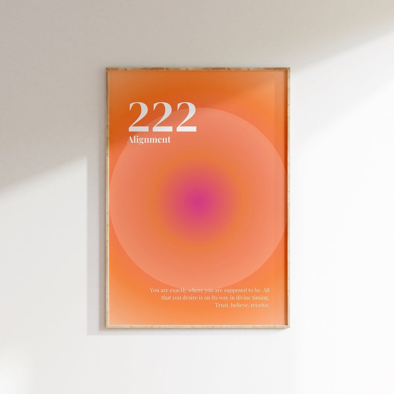 222 Aura Print, 222, Angel Number 222, 222 Aura Posters, Angel Number ...