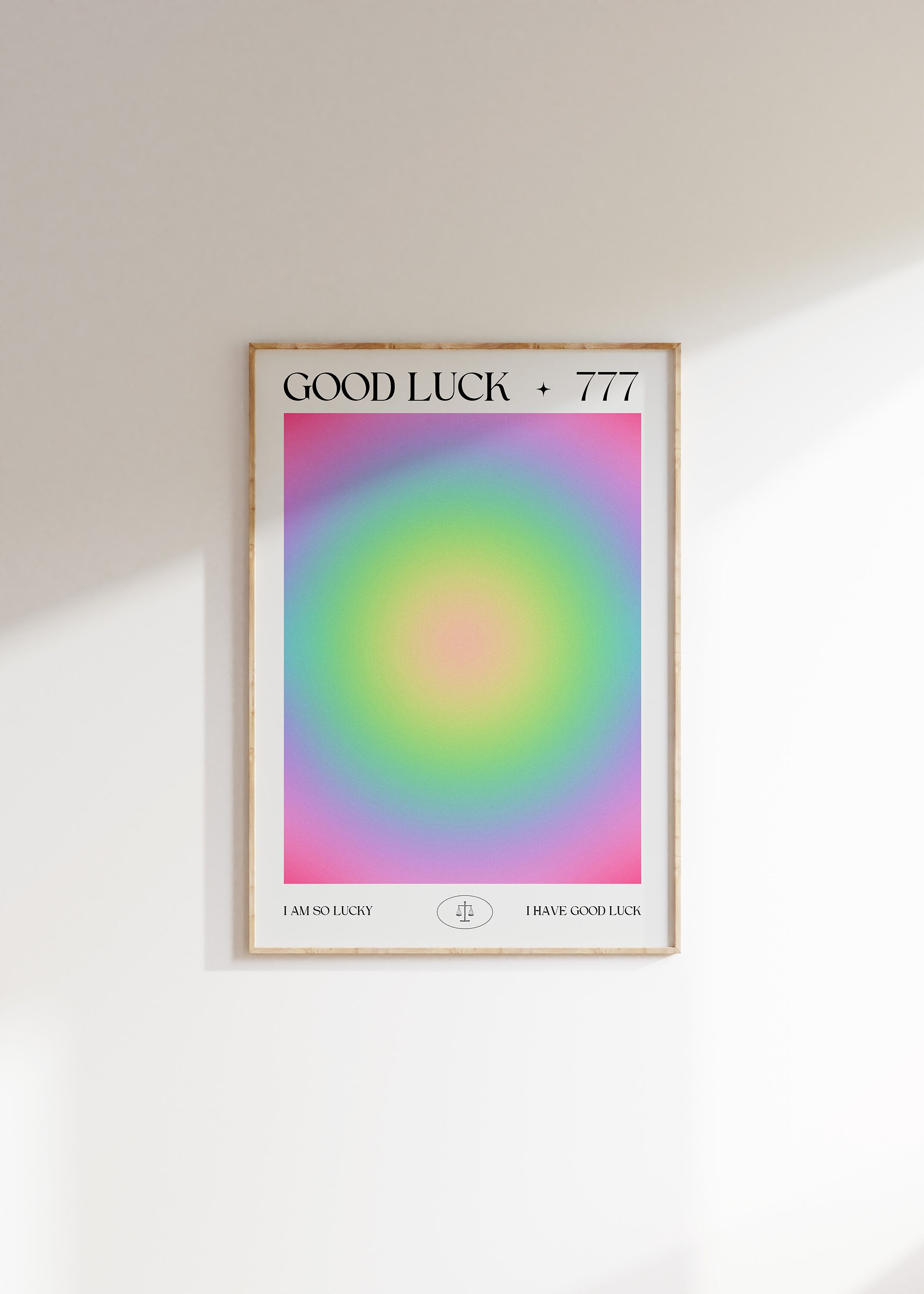Angel Number Poster Set of 3, 777 Poster, Printable Art, Gradient Aura ...