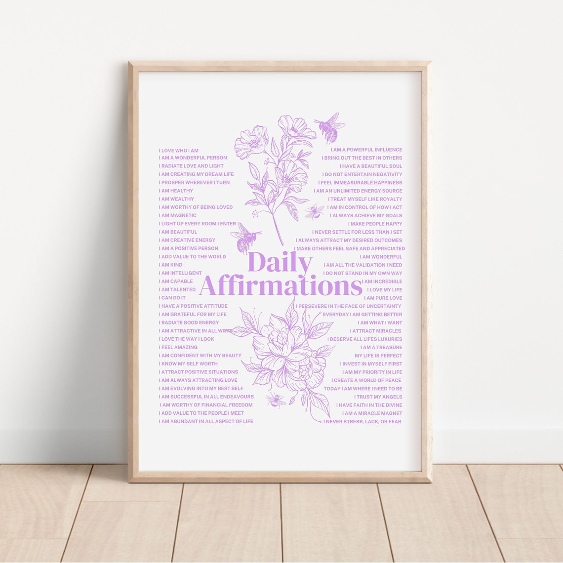 Purple Aura Poster Set, Set of 3 Affirmation Poster, Butterfly Wall Art ...