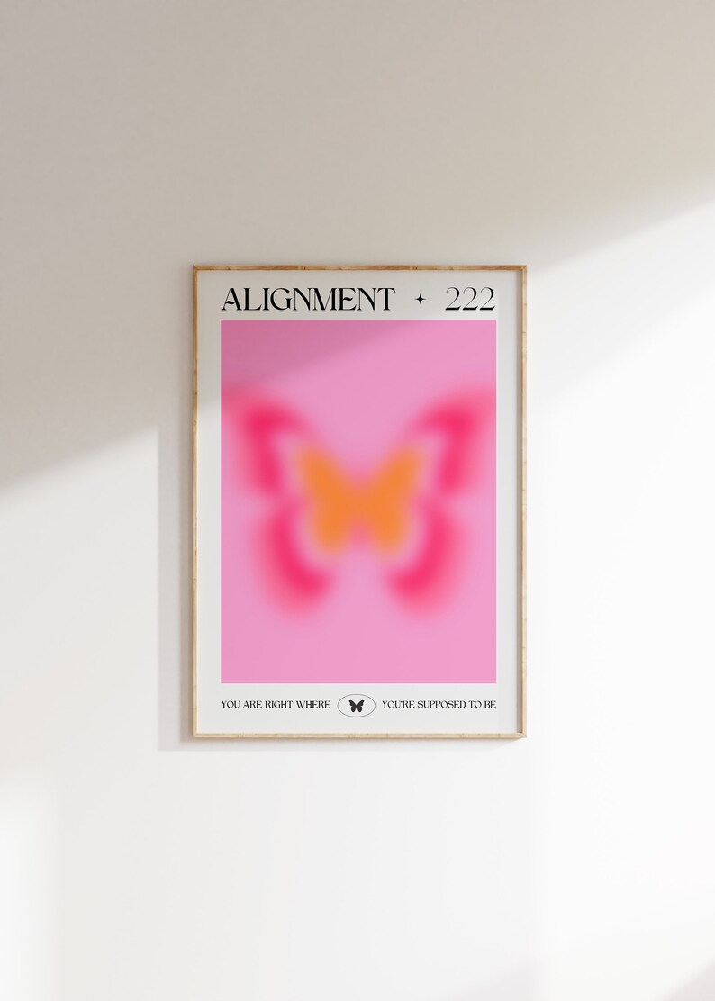 Butterfly Aura Poster Set of 3, Angel Number 222, Gradient Aura Poster ...