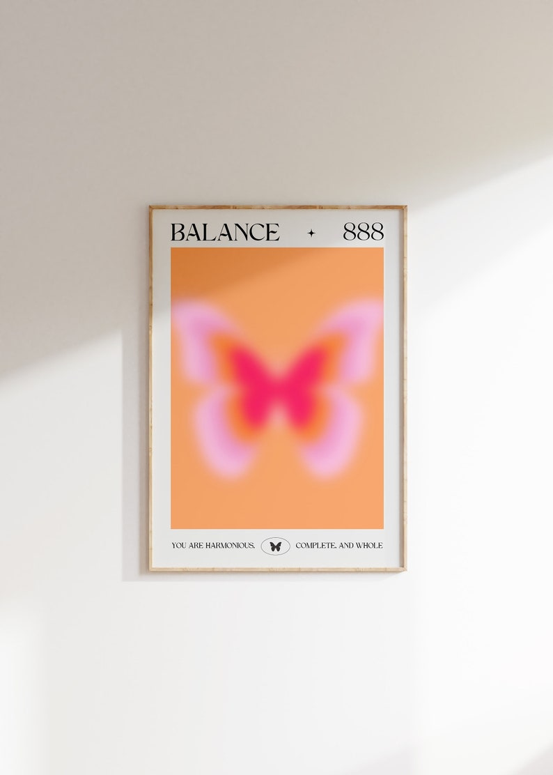 Butterfly Aura Poster Set of 3, Angel Number 222, Gradient Aura Poster ...