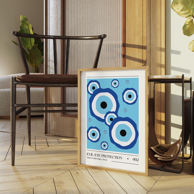 Evil Eye Poster Blue Evil Eye Printable Art Turkish Evil Eye - Etsy