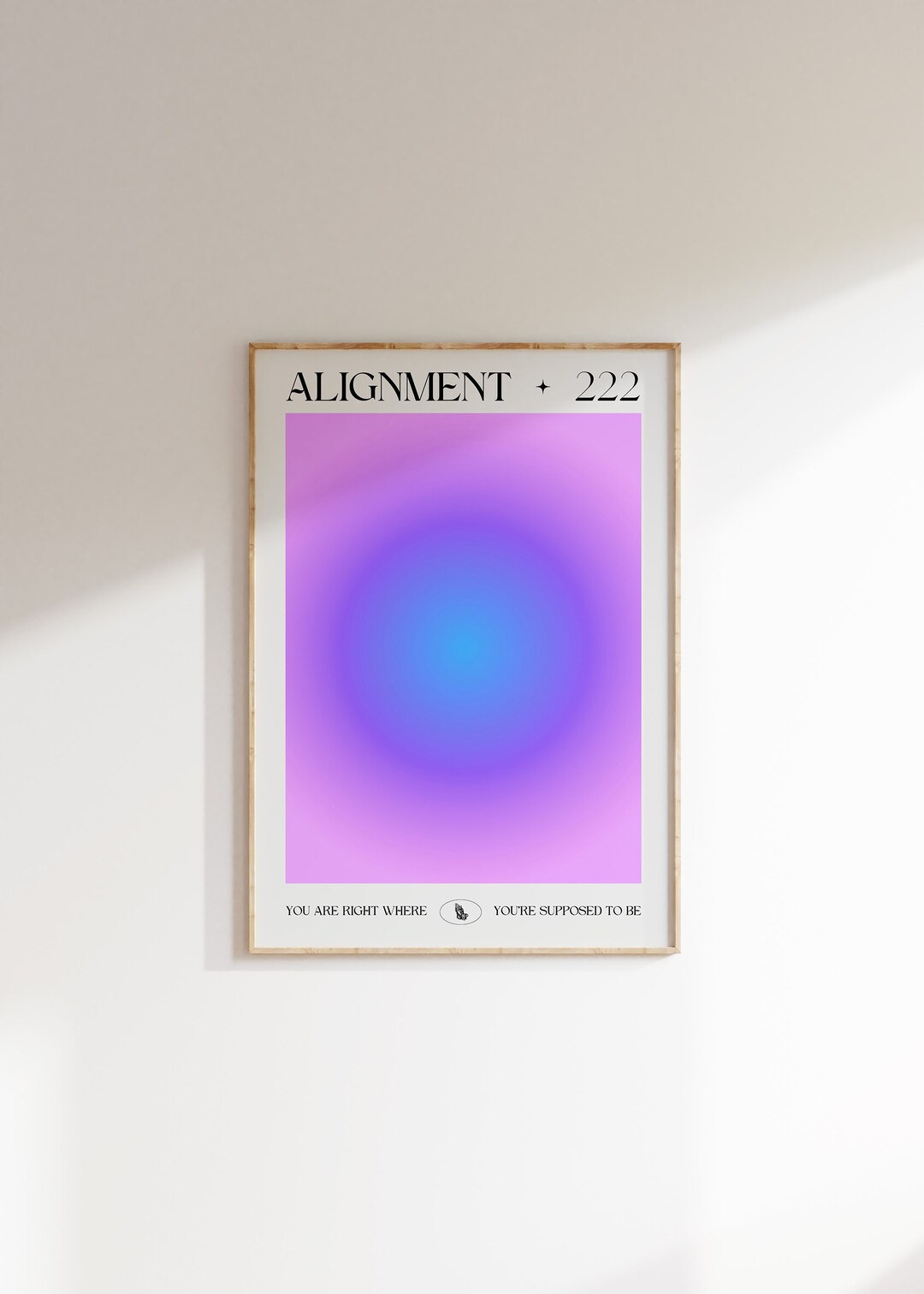 Angel Number Poster 222, ALIGNMENT, Poster Wall Art Print, Gradient ...