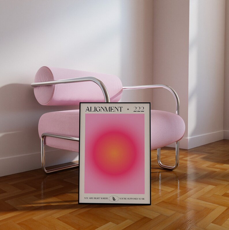 Angel Number Poster 222, ALIGNMENT, Poster Wall Art Print, Gradient ...