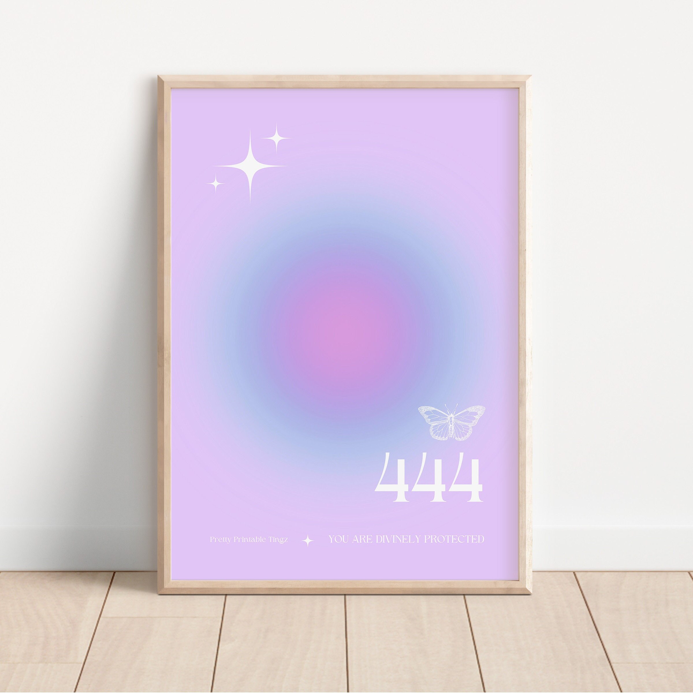 Aura Posters Set of Three Prints, Purple Positive Art, Purple Wall ...