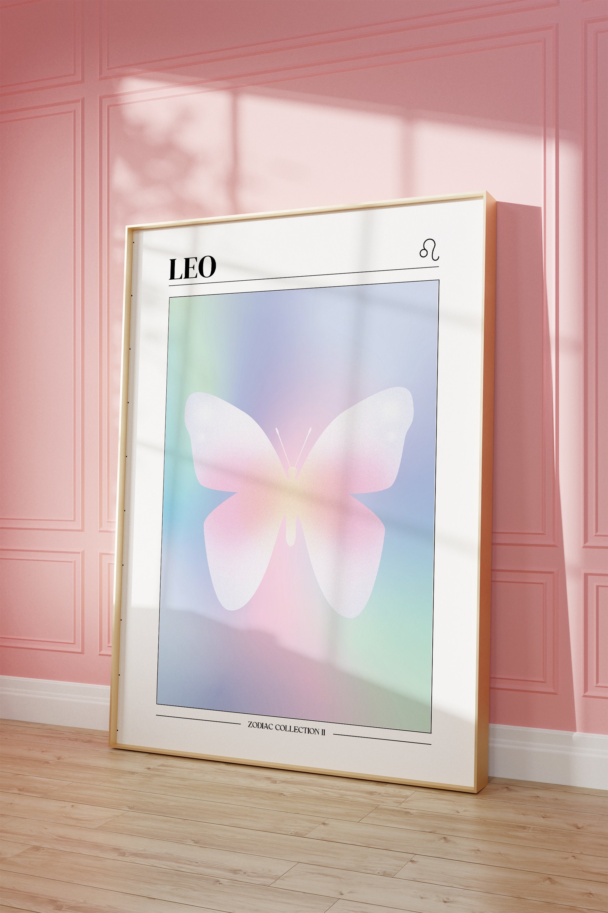 LEO Butterfly Poster, Leo Star Sign Print, Gift for Leo, Astrology Wall ...