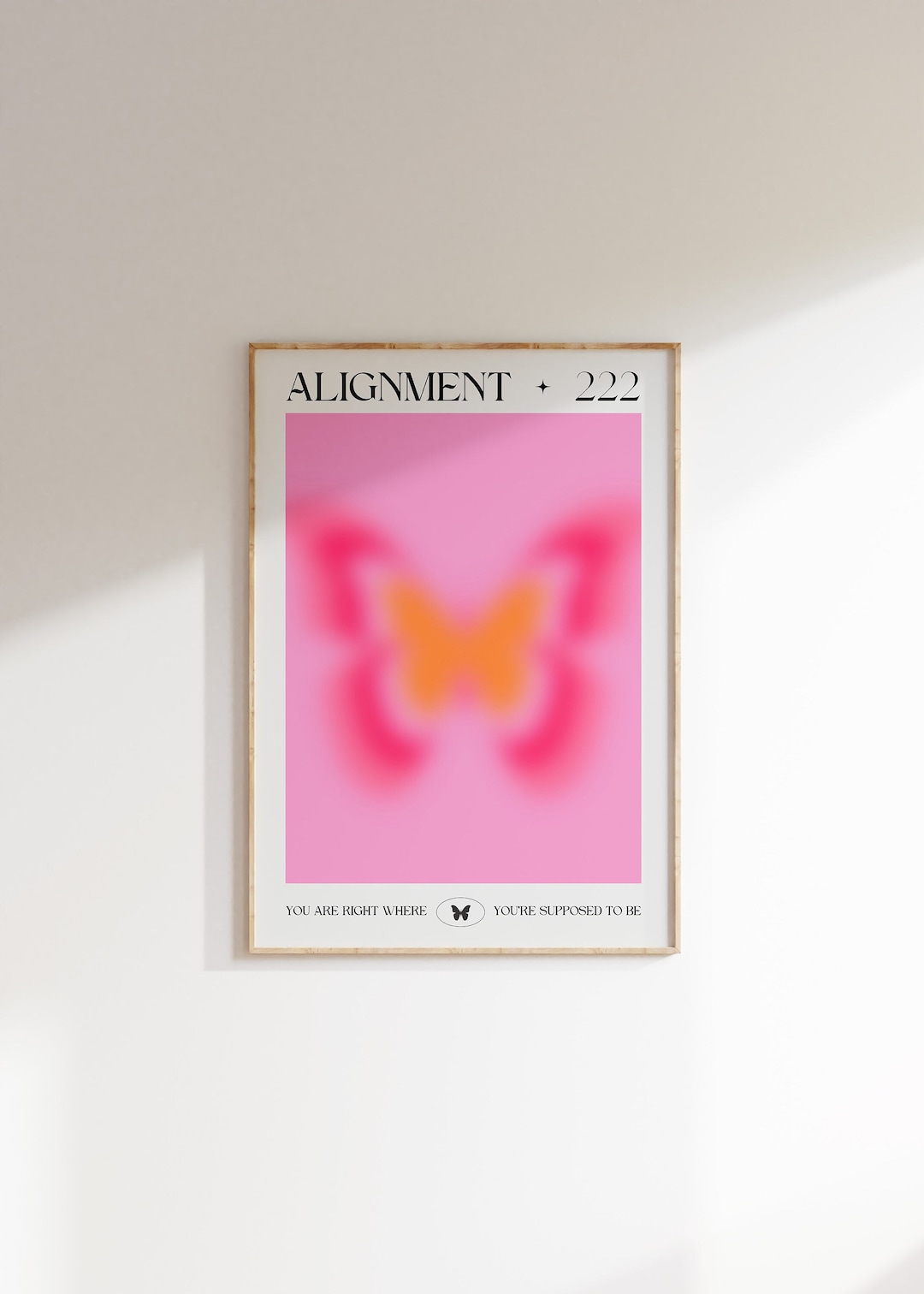 Butterfly Aura Poster, Angel Number Poster, ALIGNMENT Print 222, Gradient Aura, Trendy Dorm ...
