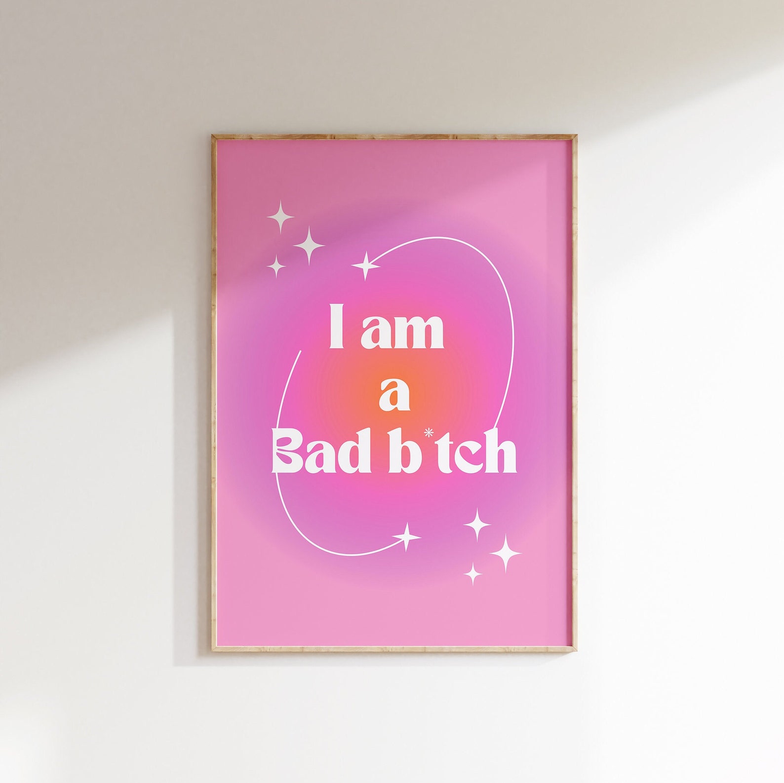 Pink Aura Poster Set, Set of 3 Affirmation Poster, Trust Gradient ...