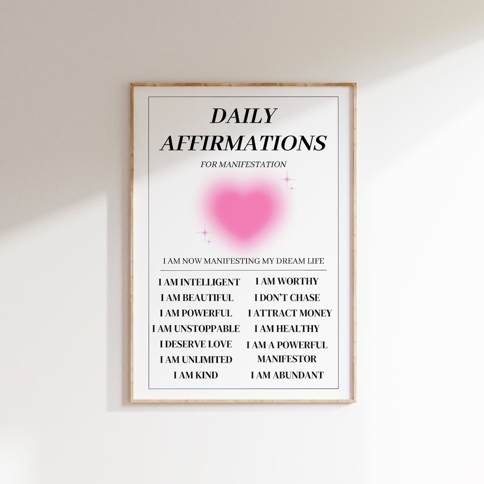 Daily Affirmations Poster, Affirmation Print, Mental Health Poster ...