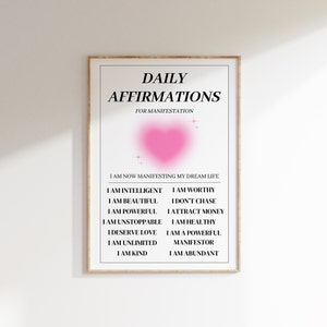 Daily Affirmations Poster, Affirmation Print, Mental Health Poster ...