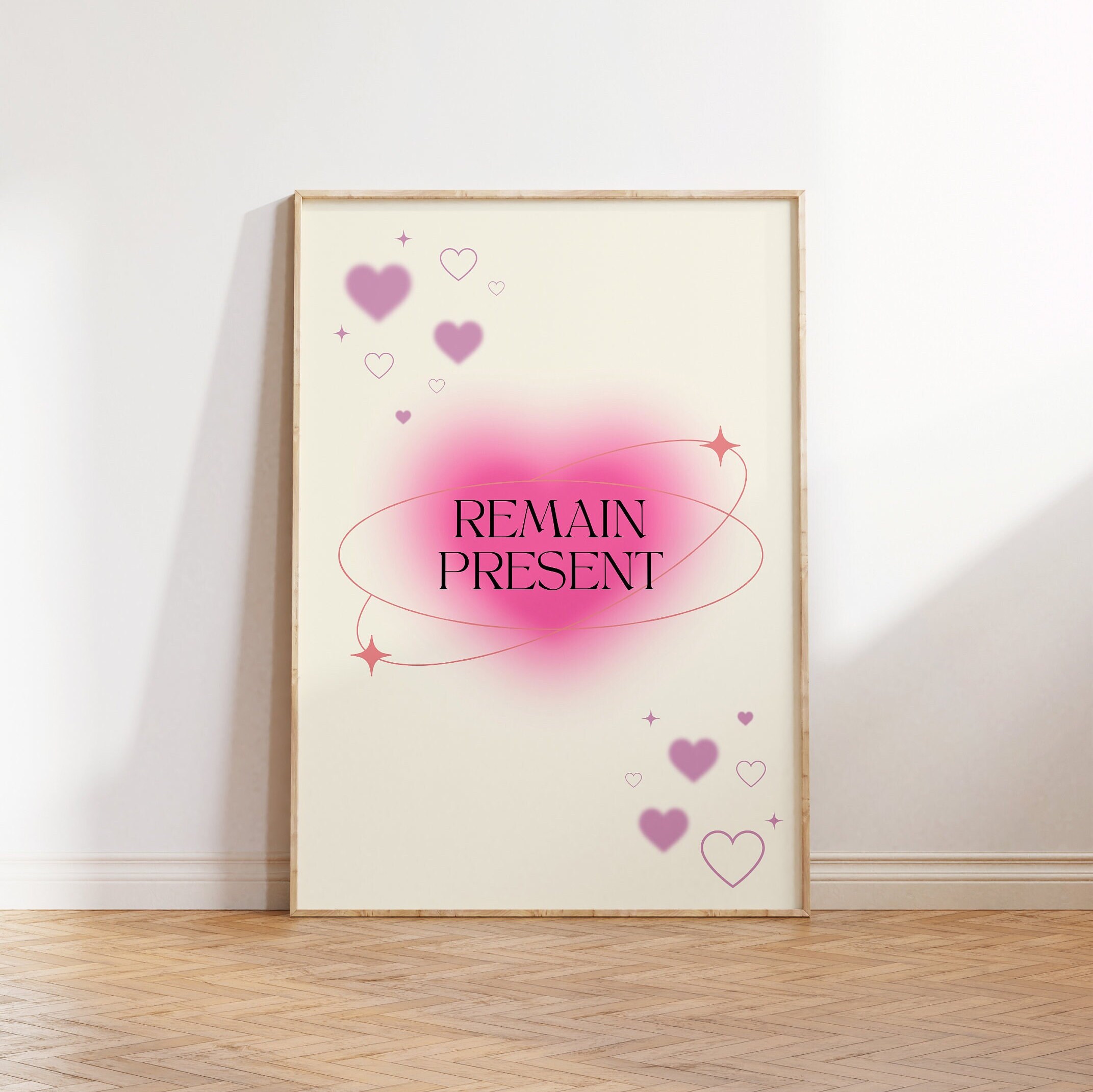 Remain Present Affirmation Poster Grainy Gradient Aura - Etsy