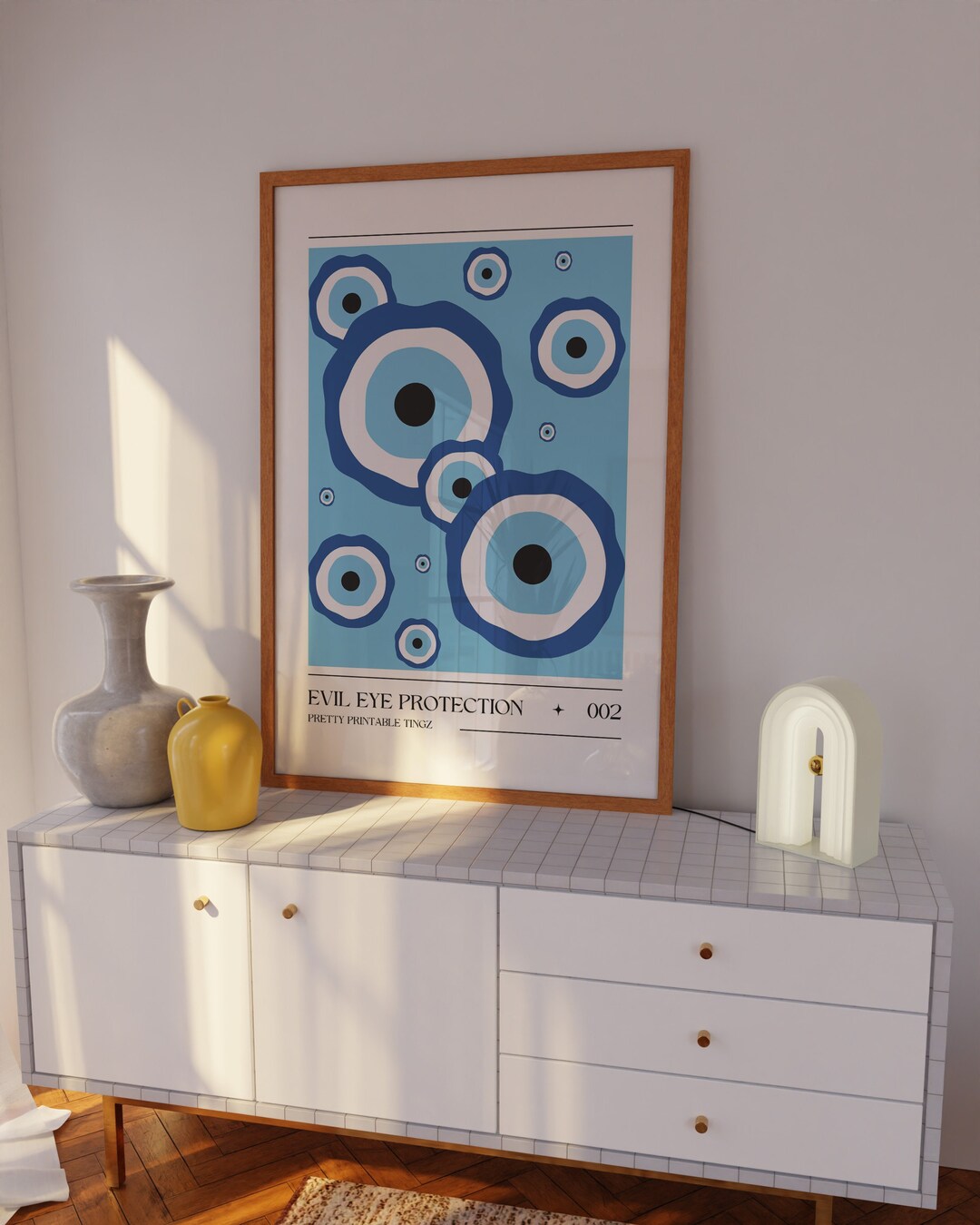 Evil Eye Poster, Blue Evil Eye Printable Art, Turkish Evil Eye Art ...