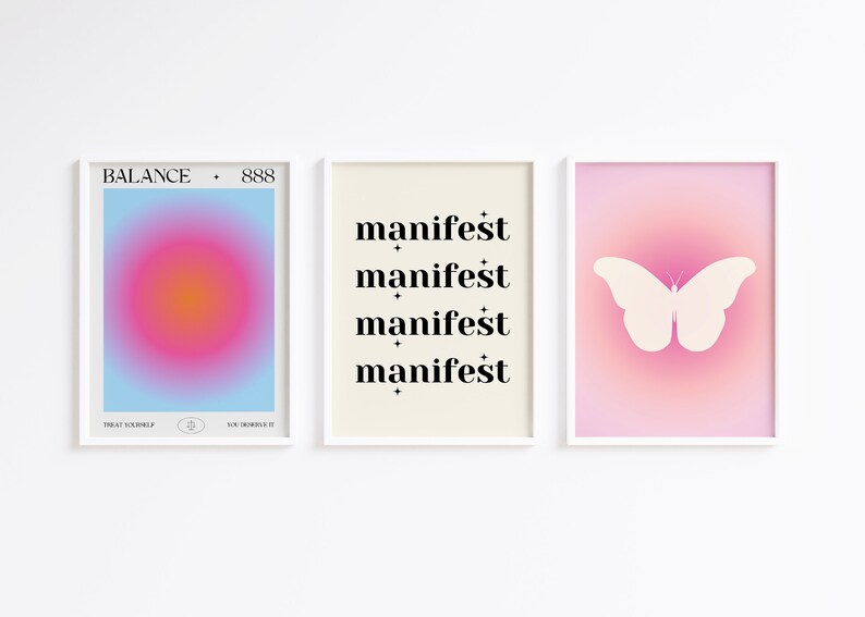 Aura Posters Set of 3 Pink Aura Poster Blue Aura Poster - Etsy
