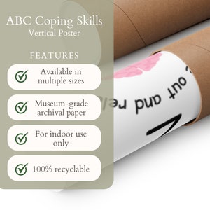 Coping Skills Alphabet Poster, ABC Sign for Calming Corner, Learning ...