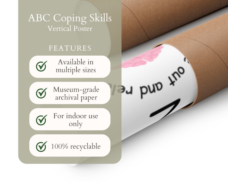 ABC Coping Skills Alphabet Poster, Calm Corner Poster, Emotional ...