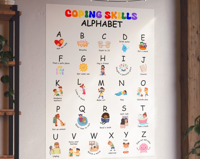 ABC Coping Skills Alphabet Poster, Calm Corner Poster, Emotional ...
