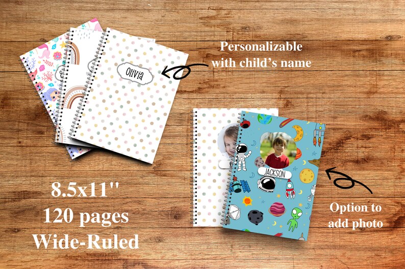 School Notebook, Back to School, Personalized Notebook for Kids, School ...