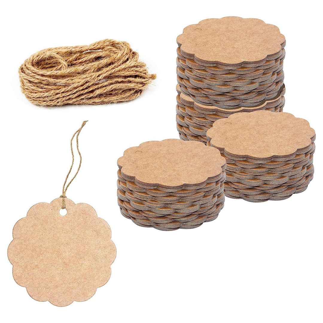 Scalloped Paper Tags Kraft Tags Gift Tags Wedding Favors Canning Jar ...