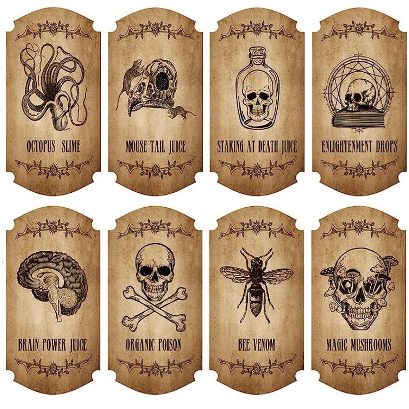 Halloween Potion Bottle Sticker Label Apothecary Labels Potion - Etsy