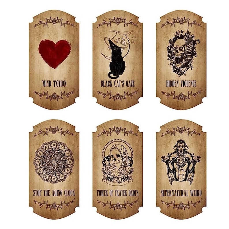 Halloween Potion Bottle Sticker Label Apothecary Labels Potion - Etsy