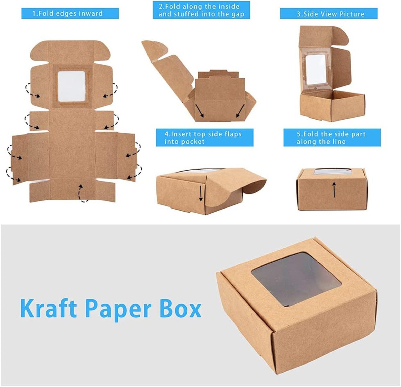 30pcs 2.5x2.5x1.2 Inch Square Black Kraft Paper Boxes With - Etsy