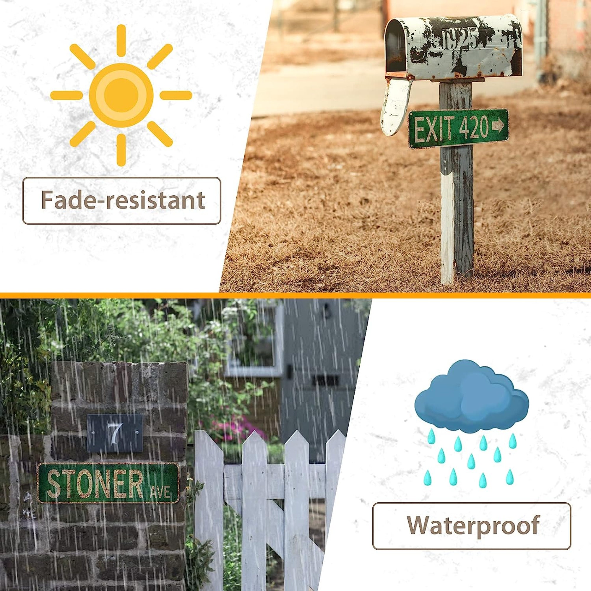 Retro Stoner Street Signs Set Vintage Inspired Room Decor - Etsy