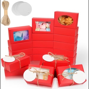 30/60/100 Pack Small Rectangle Kraft Paper Boxes With Clear Windows,3.5 ...