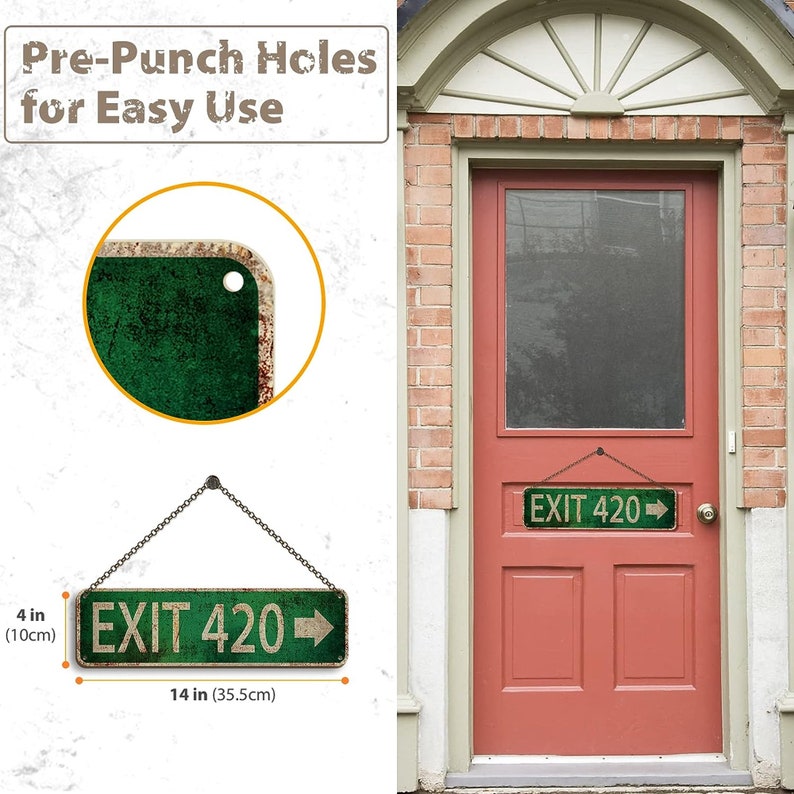 Retro Stoner Street Signs Set Vintage Inspired Room Decor - Etsy