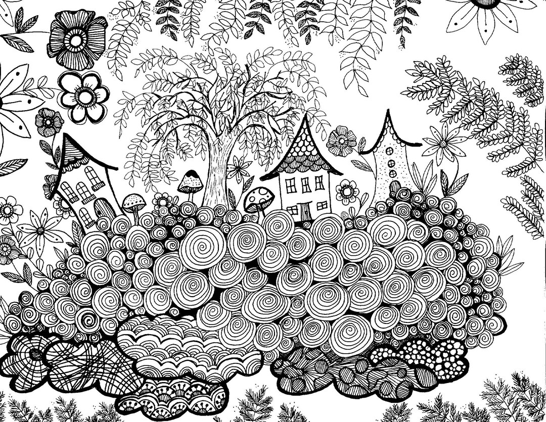 Instant Download Digital Doodle Drawing to Colour - Etsy