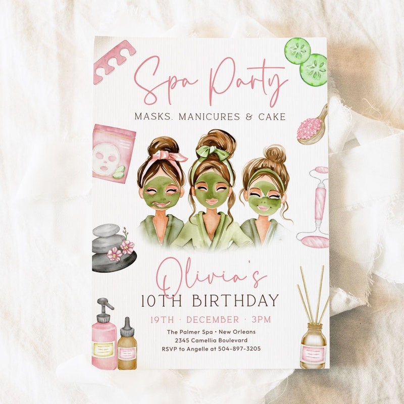 Spa Party Invitation - Etsy