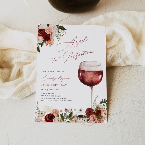 Wine Birthday Invitations - Etsy