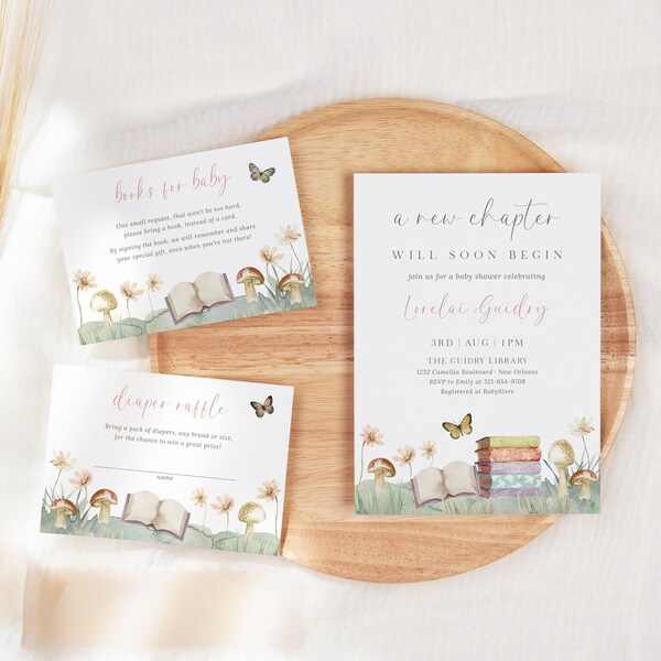Book Themed Baby Shower Invitations - Etsy