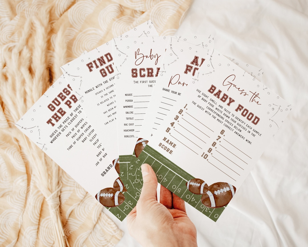 Football Baby Shower Games Bundle: DIY Printable Templates - Etsy