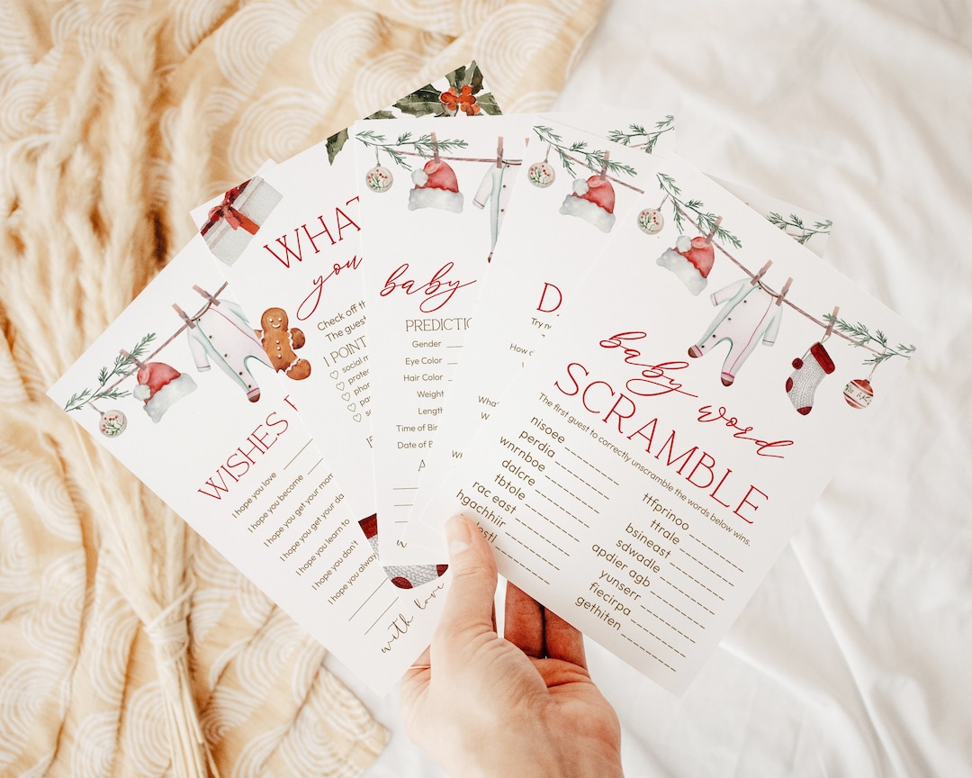 Printable Christmas Baby Shower Games Bundle (digital Download) - Etsy