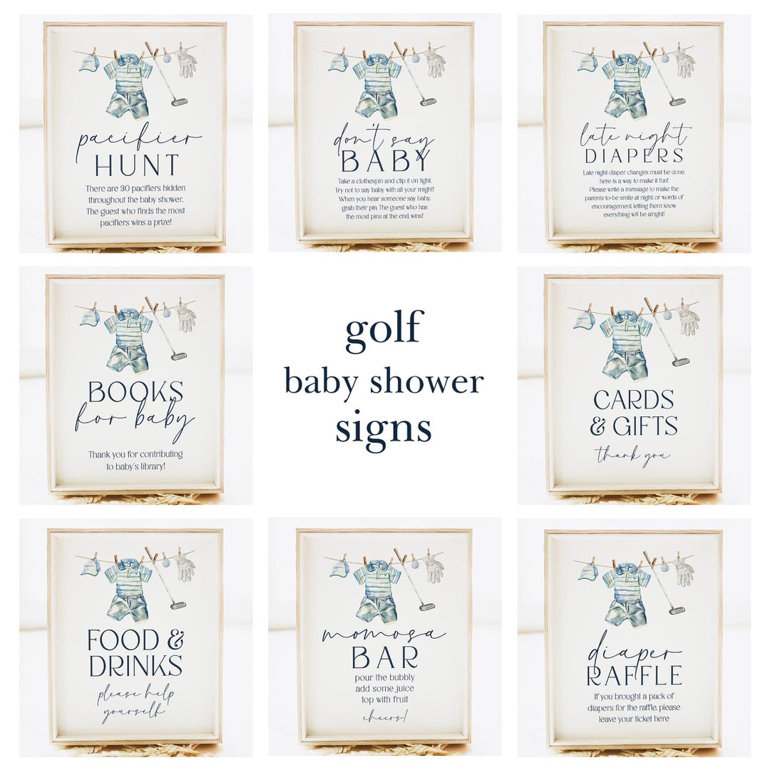 Golf Baby Shower Signs, Little Putter on the Way Decor, Little Caddie ...