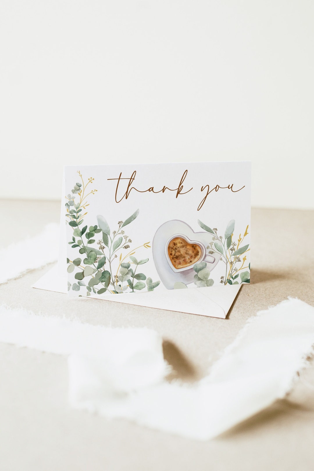 Coffee Baby Shower Thank You Card Template, A Baby is Brewing Thank You ...