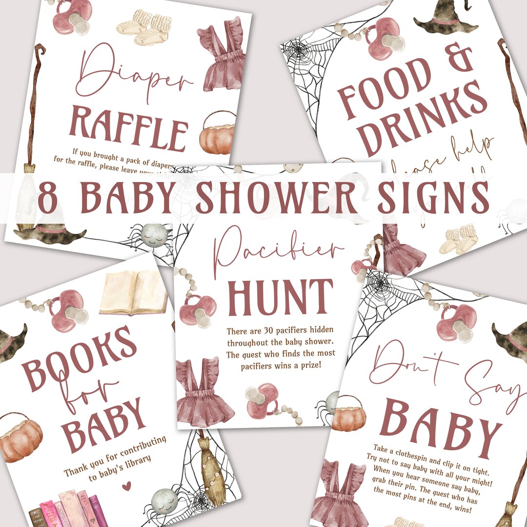 Printable Halloween Baby Shower Signs, Little Boo is Almost Due Decor ...