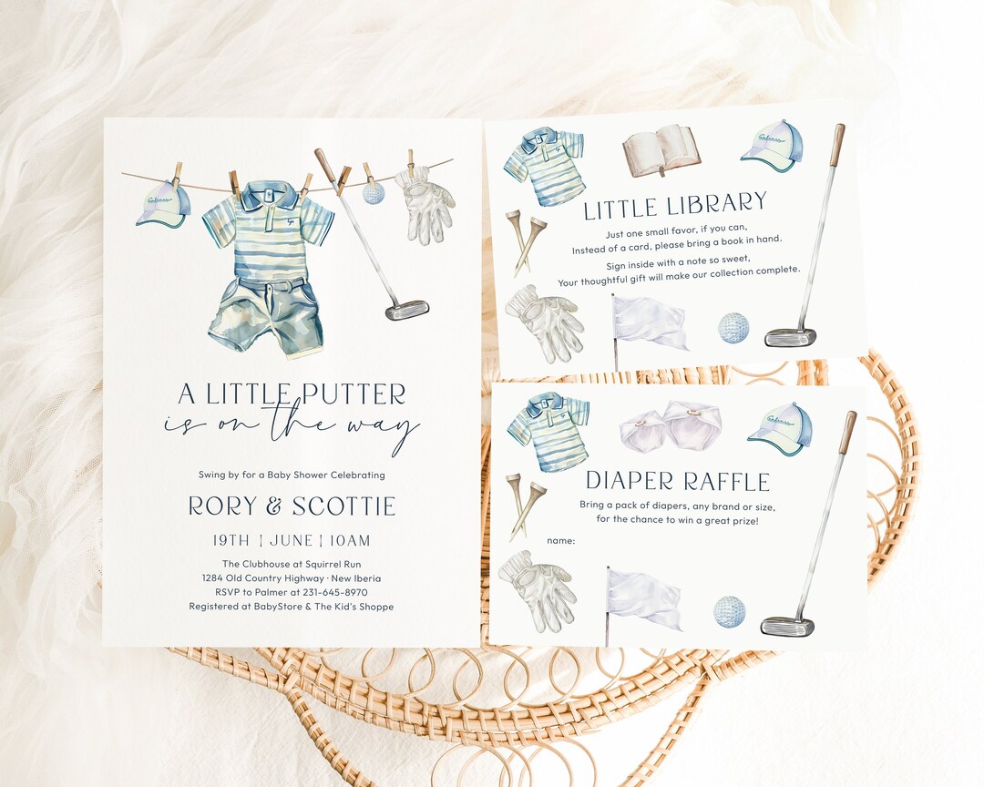 Golf Baby Shower Invitation Template: Little Putter (printable) - Etsy