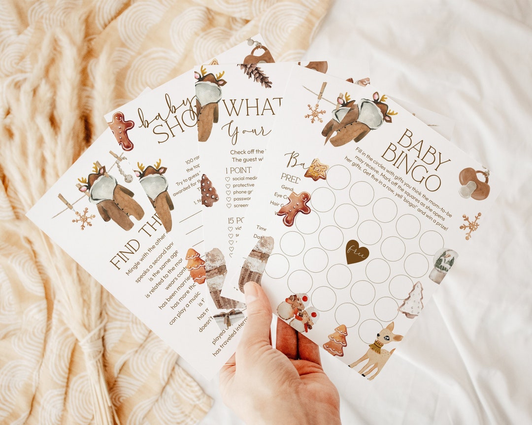 Printable Christmas Baby Shower Games, Merry Little Baby Shower Games ...