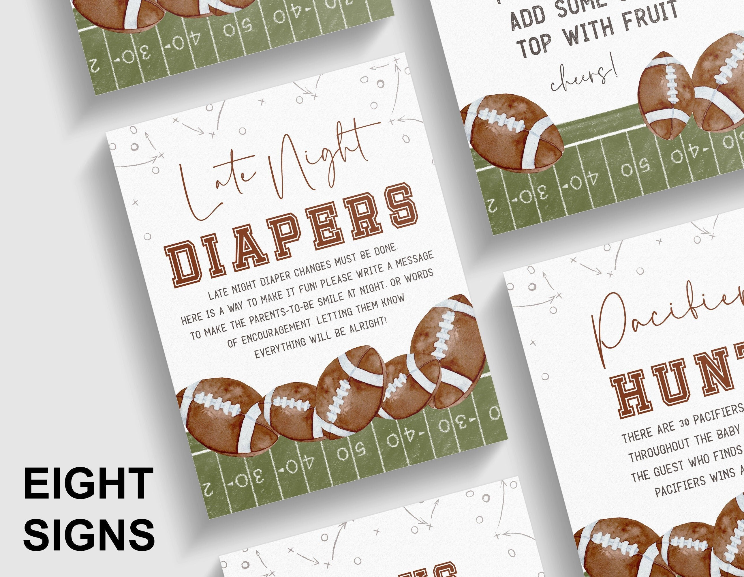 Printable Football Baby Shower Signs, Sports Baby Shower Signs, DIY ...