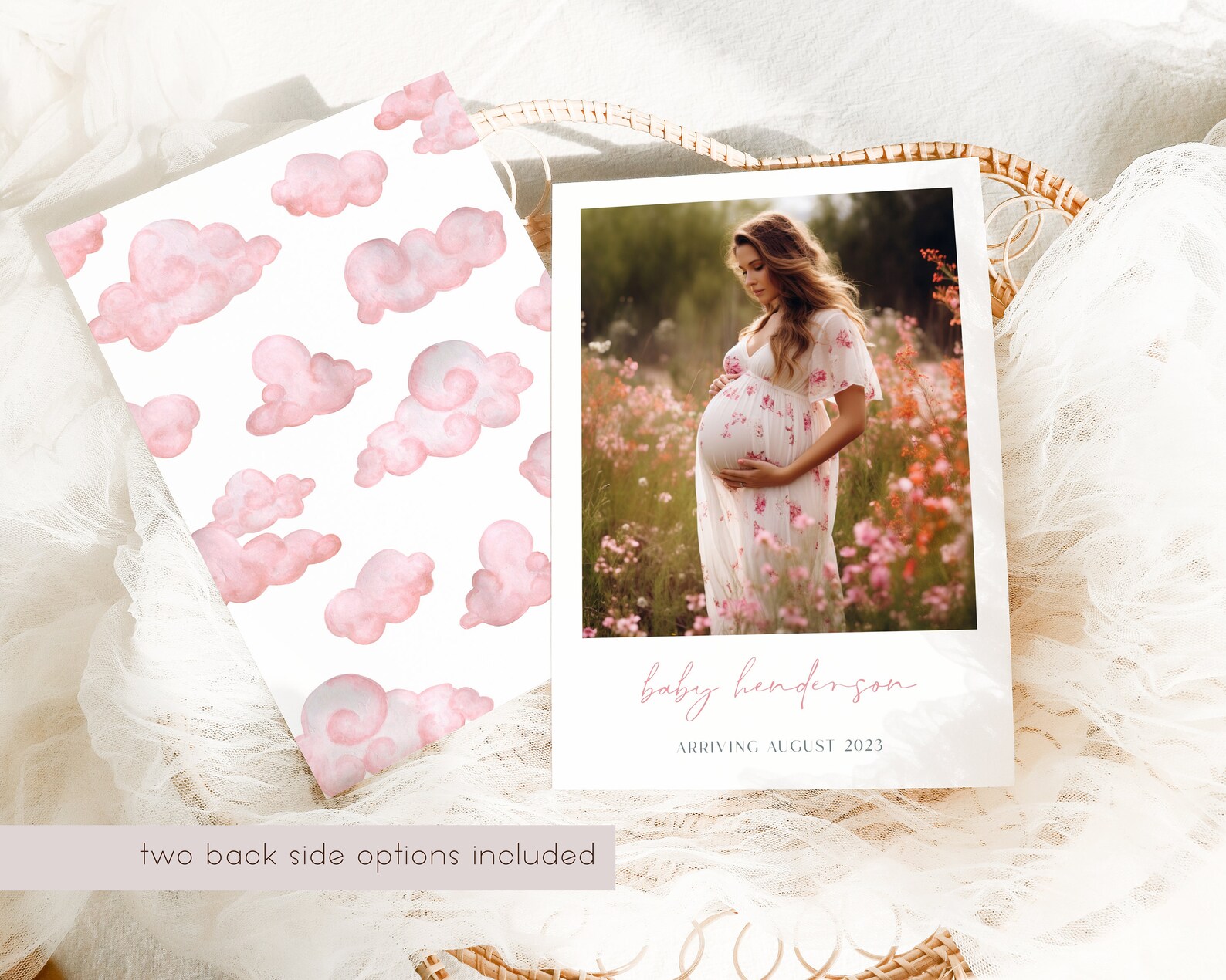 Pink Cloud 9 Baby Shower Invitation Template, Printable We're on Cloud ...