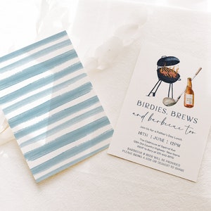 Drivers, Brews & Barbecue Invitation, Printable Golf BBQ Invite, Father ...